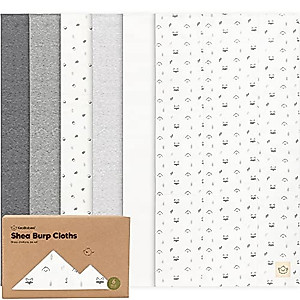 6-Pack Organic Burp Cloths Baby Girl, Boy - Large Baby Burp Cloths, Burping Cloths for Babies, Boys, Girls, Cotton Burp Cloth, Spit Up Burp Rags, Newborn Burp Clothes, Burp Cloths Neutral (Neutrals)