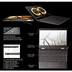 HP Newest Spectre x360 15t Touch AMOLED 10th Gen Intel i7-10510U with Pen, 3 Years McAfee Internet Security, Windows 10 Professional, Warranty, 2-in-1 Laptop PC (16GB, 1TB SSD, Dark Ash)