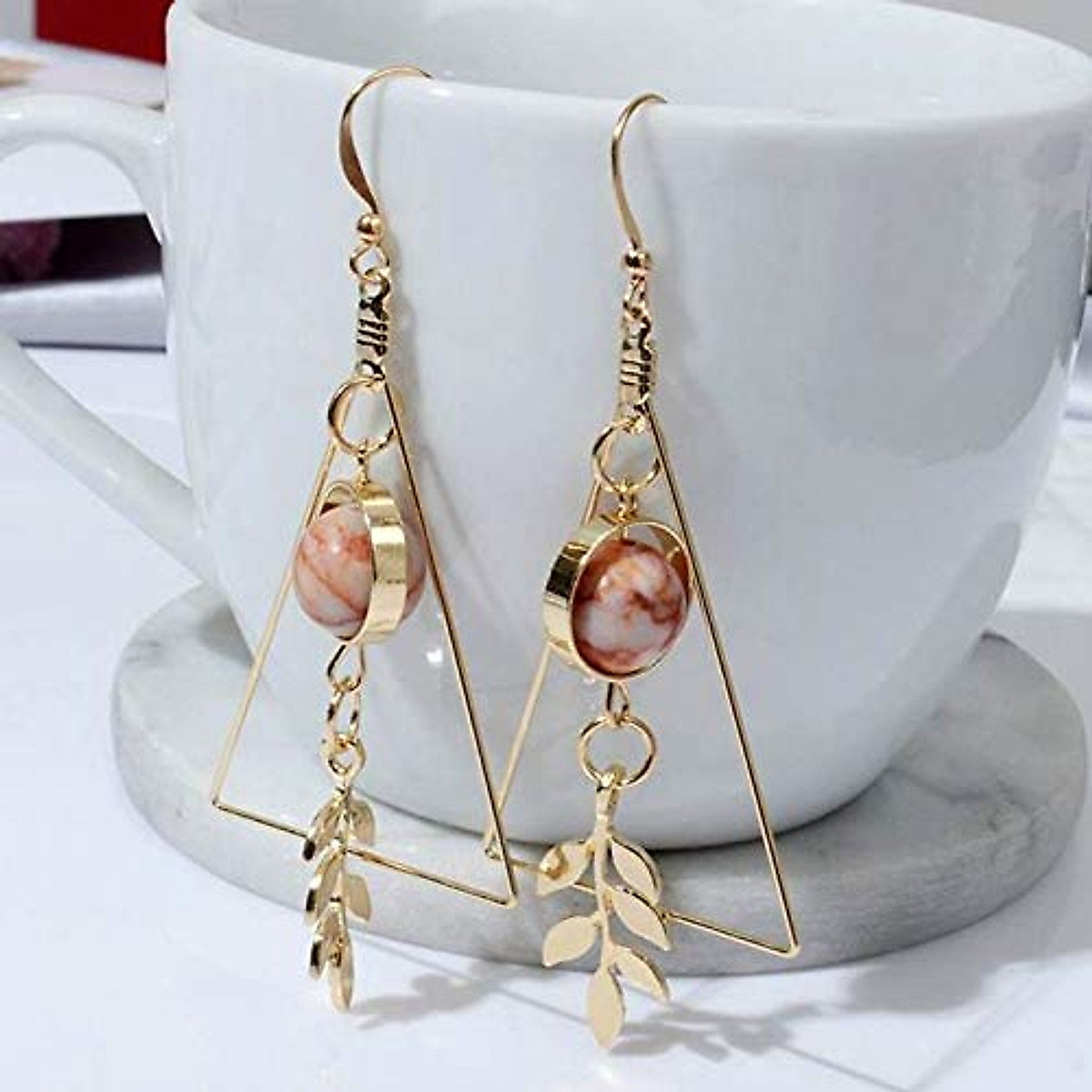 120Pcs Beading Hoop Earrings for Jewelry Making,Triangle Beading Earrings Hoop Bulk Jewelry Making Beading Supplies Teardrop Rhombus Geometric Earring Hoop for DIY Craft Earring Hoops(Gold K /White K)