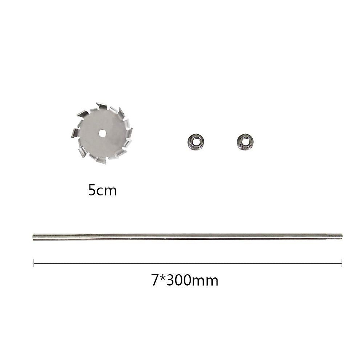 YUCHENGTECH Dispersing Disc Dispersion Impeller Dispersing Machine Blade Paddle Impeller Stainless Steel 5cm Disc with 7X300mm Rod （1.96″disc with 0.27″X11.8″Rod）