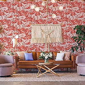 Tempaper Cheeky Pink Flamingo Removable Peel and Stick Wallpaper, 20.5 in X 16.5 ft, Made in the USA