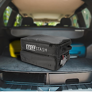 STUFFSTASH Golf Trunk Organizer, Strong, Won't Collapse. Shoe Compartments, Dividers, Storage for Tees, Gloves, Balls,.Store Accessories in Your Car or SUV. Golfer Gift Essentials for Men and Women.