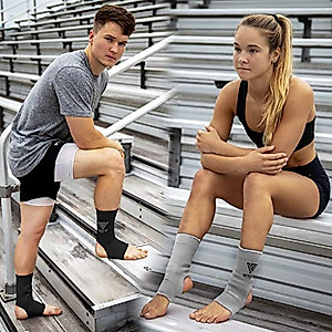 WYOX Ankle Wraps Support Boxing Gear for Men Women Muay Thai Ankle Support Kickboxing Wraps Gym Ankle Support (Pair) (Black, L/XL (Women 7.0-10.5/ Men 6.0-9.5))