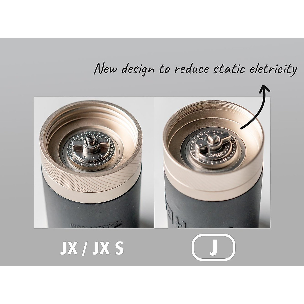 1Zpresso J Manual Coffee Grinder Silver Capacity 35g with Assembly Stainless Steel Conical Burr - Numerical Internal Adjustable Setting