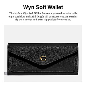 Coach Women's Crossgrain Leather Wyn Soft Wallet, LI/Black, One Size