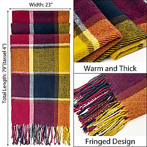 Loritta Womens Scarf Fashion Long Plaid Shawls Wraps Big Grid Winter Warm Lattice Large Scarves Gifts,Color Lattice