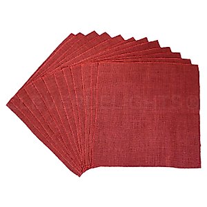 CleverDelights 20 Inch Red Burlap Squares - 12 Pack - Jute Burlap Fabric - Finished Edges - 20" x 20"