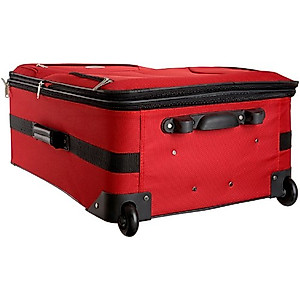 Rockland Journey Softside Upright Luggage Set,Expandable, Red, 4-Piece (14/19/24/28)