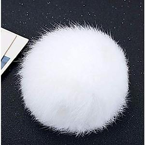 Chris.W 12pcs White Artificial Rabbit Fur Pom Poms Ball for Handbag Pendant Keychain Decoration (2-3/4inch)