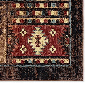 Home Dynamix Buffalo Bear Rustic Area Rug, Brown/Red, 5'2"x7'2", Rectangular