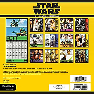 2024 Star Wars: Saga Mini Wall Calendar & Push Pins