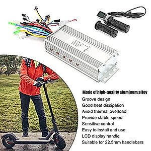 36V/48V 1000W Brushless Motor Controller & Twist Throttle Combo, 124DX LCD Throttle E-Bike Controller Set for Electric Scooter