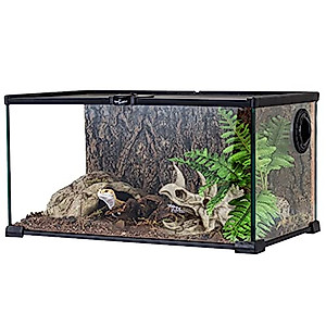 MUYG Bearded Dragon Resin Triceratops Skull Hide Decoration Reptiles Artificial Hideout Cave Landscape Tank Accessories Vines Leaves Hideaway Ornaments for Lizards Snake Gecko