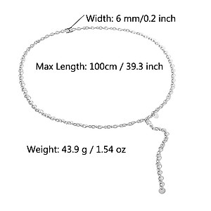Jurxy Multilayer Alloy Waist Chain Body Chain for Women Golden Waist Belt Pendant Belly Chain Adjustable Body Harness for Jeans Dresses – Silver Style 5
