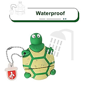 64GB USB Flash Drive Cute Turtle-Shaped, BorlterClamp Funny Memory Stick Cute USB 2.0 Drive Novelty Thumb Drive for External Data Storage, Green