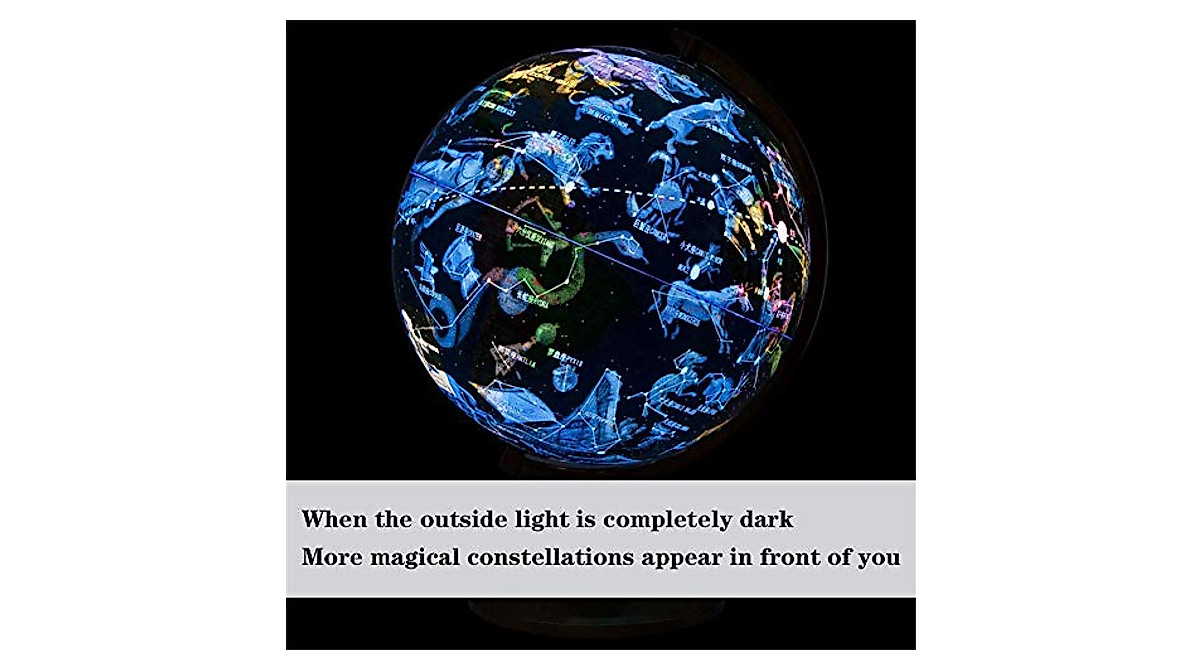 World Globe with Illuminated Constellations – 10" Light Up Globe For ...