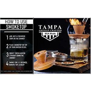 Higher Order Cocktail Smoker Kit -USA Handcrafted |Smoker, Turbo Torch, Woodchip Blend| Old Fashioned Chimney Drink Smoker for Cocktails, Whiskey Smoker Kit Bourbon Smoker Kit Smoke Infuser (Maple)