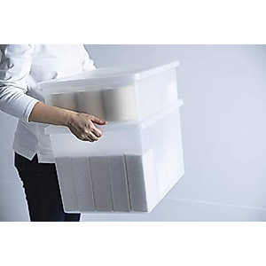 無印良品 MUJI 82219418 Polypropylene Storage Box, Medium, Width 14.6 x Depth 9.8 x Height 6.3 inches (37 x 25 x 16 cm), Translucent