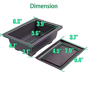 6 Packs 6.3 Inches Bonsai Training Pots with Trays, Come with 15pcs Plant Lables, Rectangle Bonsai Flower Growing Nursery Planter Pots for Indoor Outdoor Home Garden, Black