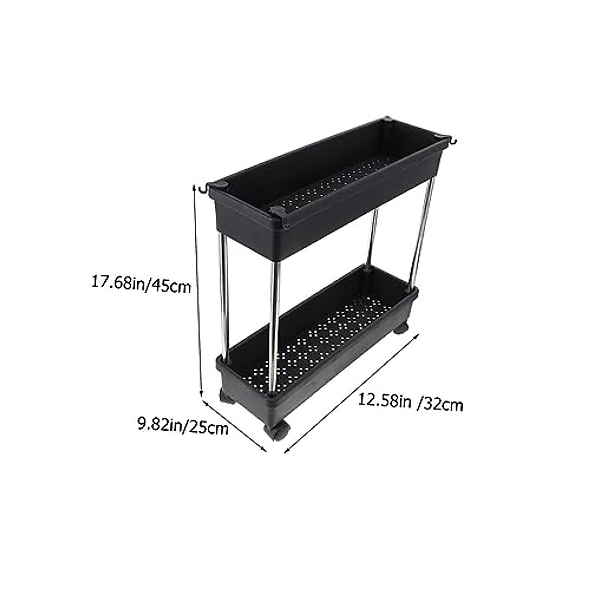 GRIRIW Shelf l Brackets Heavy Duty Heavy Duty Storage Shelves Plastic Stand Adjustable Shelving Kitchen Rolling cart Rolling Utility cart Storage Cart Floor Toiletries Stand Office Tray