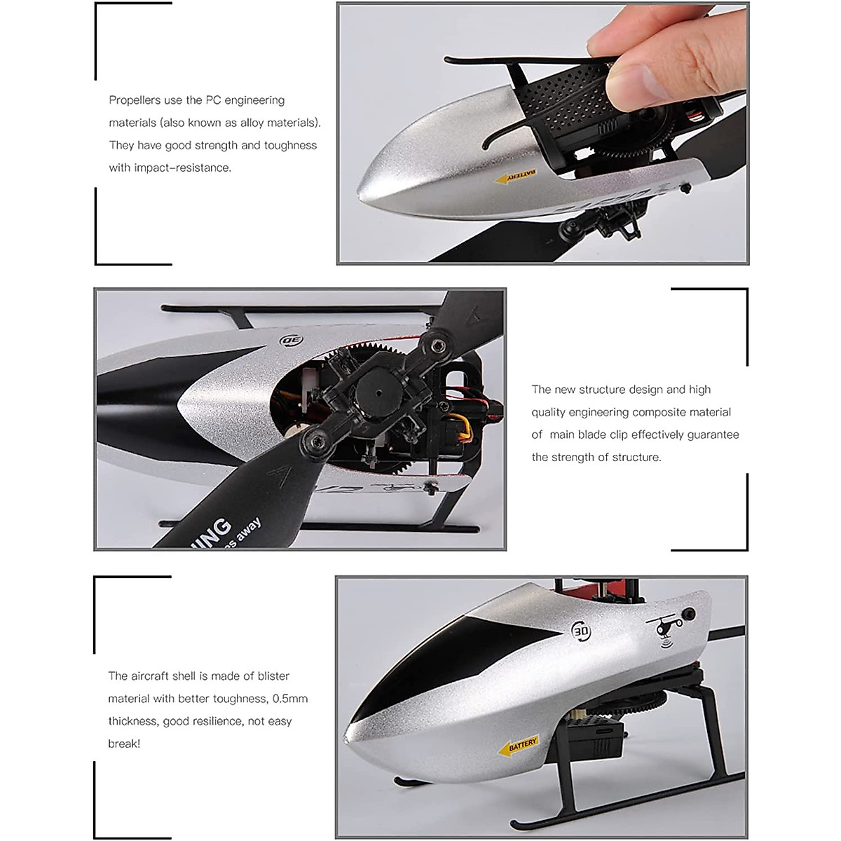 GoolRC C129 V2 RC Helicopter, 4 Channel Remote Control Helicopter with 6-Axis Gyro, 2.4Ghz RC Aircraft with 3D Flips, Altitude Hold, One Key Take Off/Landing for Adults and Beginners