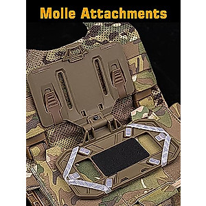 EralcNa Tactical Plate Carrier Vest Attachments, Universal Phone Chest Mount for Screen Size 6.1"-6.7" (tan)