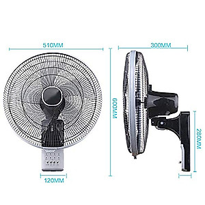 LHJJ Wall-Mounted Fan-air Circulator-220V/50HZ-remote Control-Automatic Fan-Black