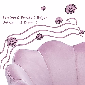 CIMOTA Cute Kids Desk Chair,Velvet Bedroom Chair Adjustable Child Computer Chair Swivel Shell Vanity Chairs for Girls Bedroom/Study Room, Light Purple