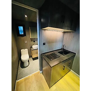 Mobile Container House Glass Windows Oak Wood Hotel Sleep Villa Bnb Studio Pad Rent Door Custom Holiday Cabin Office Garden Air Remote Furnished Home