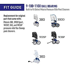 Polaris Genuine Parts 9-100-1108 Ball Bearing Replacement Compatible with Polaris Models 360, 380, 3900 SPORT, TR35P, TR36P