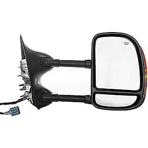 Dependable Direct Right Passenger Side Mirror for 2001-2005 Ford Excursion, 2003-2007 Ford Super Duty - F-250, F-350, F-450, F-550 - Power Operated, Manual Folding Replacement Mirror - FO1321268