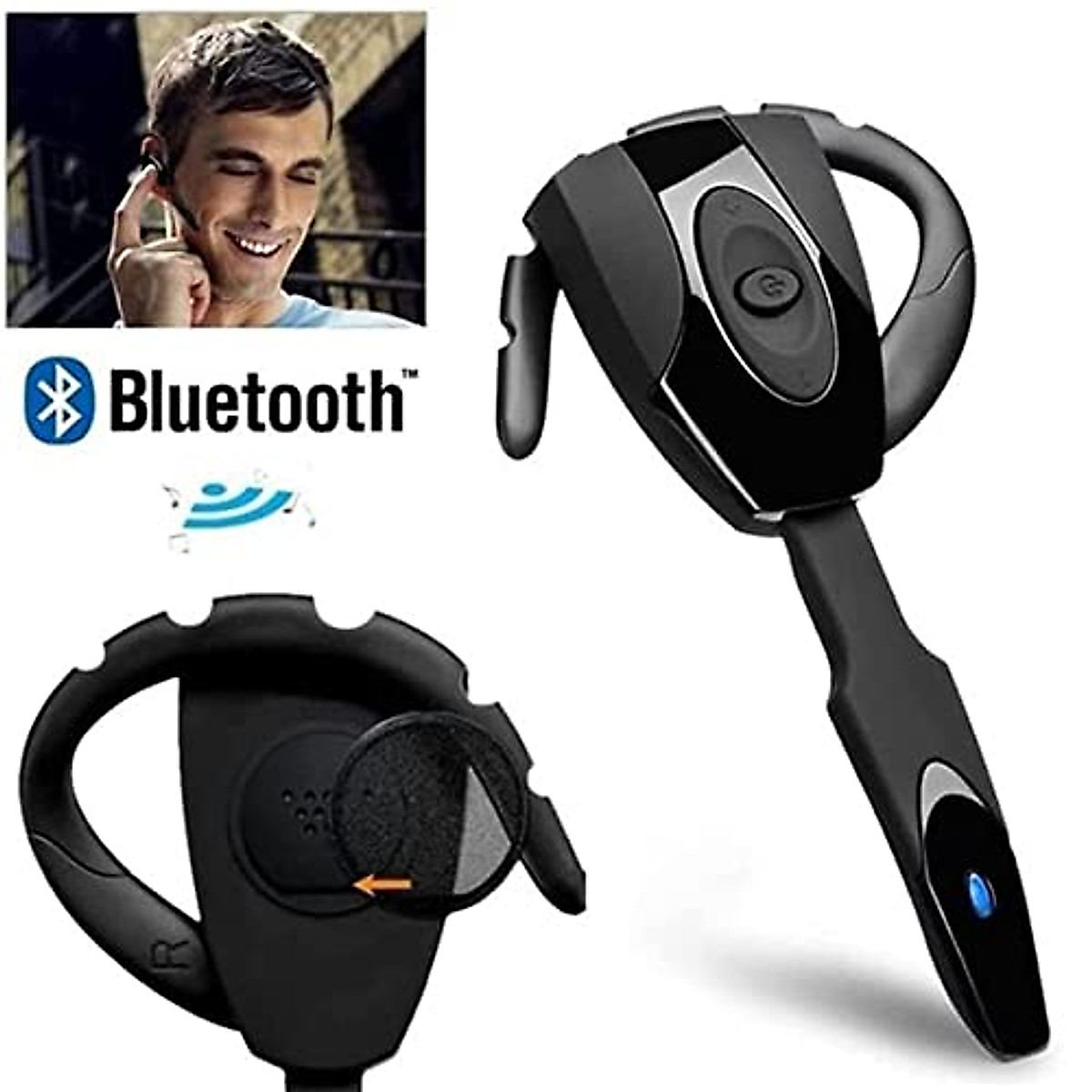 ZABBOW Scorpion Wireless Bluetooth Headset, Hanging Ear Bluetooth Earphone with Microphone, Standby Time 160 Hours, for Business Office Driving, Supports iPhone Android Phones