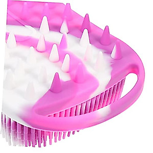 Healifty 3pcs Bath Massage Brush Scalp Shampoo Brush Silicone Scalp Massager Bath Scrubber Exfoliating Body Scrubber Body Brush Hair Wash Brush Women Body Scrubber Bath Brushes Square Man