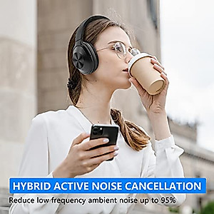Srhythm NC85 Dynamic Hybrid Noise Canceling Headphones Bluetooth Wireless Over The Ear with HD Sound,Quick Charge,Ultra-Long Playtime,Multi-Modes Switchover
