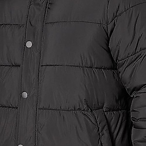 Amazon Essentials Men's Heavyweight Hooded Puffer Coat, Black, Large