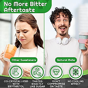 Natural Mate Zero Calorie Sweetener, 16 oz - Organic Stevia Granular Powder Blended with Erythritol - 2:1 Sugar Replacement for Keto, Paleo, Low GI