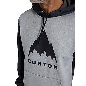 Burton Men's Oak Pullover Hoodie, Gray Heather/True Black, XL
