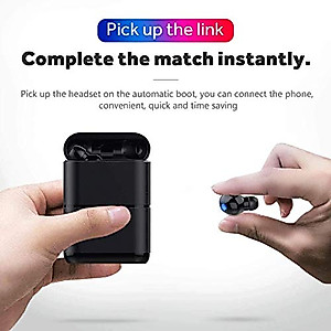 TBIIEXFL Earbuds Headphones Touch Control with Charging Case Waterproof Stereo Earphones in-Ear Built-in Mic Headset Premium Deep Bass for Sport (Color : D)