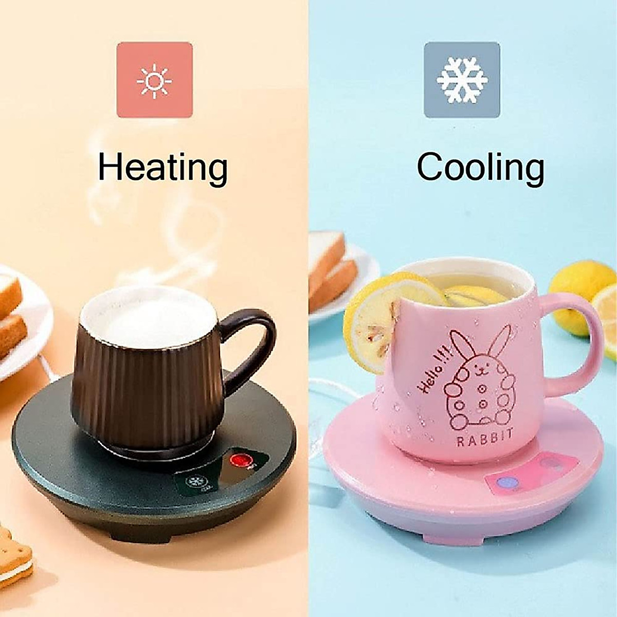 Haguka USB Cup Heater Cooler Plate Cup Warmer and Colder Beverage Mug Mat Office Tea Coffee Heater Pad for Coffee Tea Cola Cans Drinks (Pink)