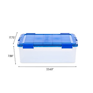 IRIS USA 3Pack 41qt WEATHERPRO Airtight Plastic Storage Bin with Lid and Seal and Secure Latching Buckles