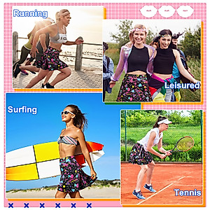 Retro 80s 90s Skirt for Women Tennis Skirt Golf Skirt High Waisted Athletic Skirts with Pockets for Retro Summer Party (Fresh Color,Large)