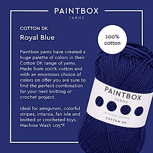 Paintbox Yarns 100% Cotton DK Yarn 1.76oz (50g), 137 Yards (125m) - Royal Blue Wool for Crochet, Knitting - Soft, Lightweight Double Knit Yarn for Clothes