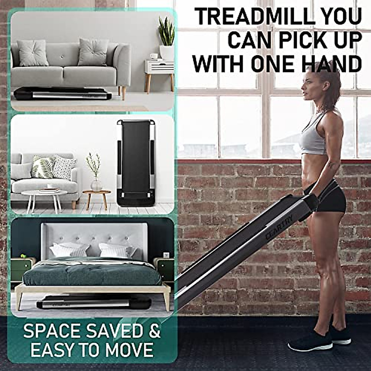 Under Desk Walking Pad, 300 lb Capacity, Installation-Free Electric Treadmills for Home, 12 Preset Programs Running Machine for Home