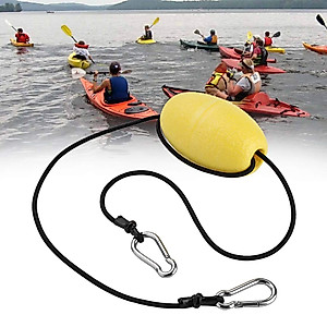 Kayak Drift Anchor Rope Kit - Kayak Anchor Trolley Kit Wizard for Accessory Leash Float Tow Rope Buoys Cooler Line Pole, Tow Nylon Rope Float Buoy with EVA Buoy Steel Clips Kayak Accessories Set