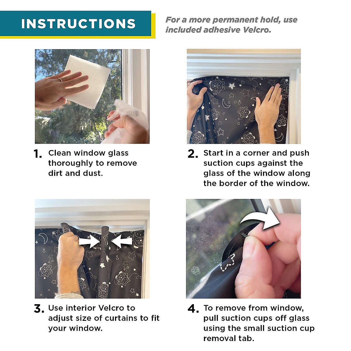 Rio Salto Portable Blackout Curtains with Suction Cups Removable Travel Baby Nursery Temporary Blind Windows Curtain Shades Car Darkening Cover Safari Animals Lion Zebra Jungle Zoo Girl Boy