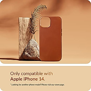 LONLI Edition - (for iPhone 14) - Premium European Genuine Leather Case | Develop Patina Over Time | Compatible with Magsafe - Brown