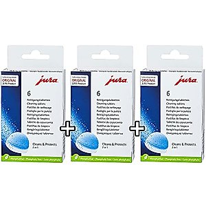 Jura 2-Phase Cleaning Tablets for Fully Automatic Coffee Machines, 18 Count