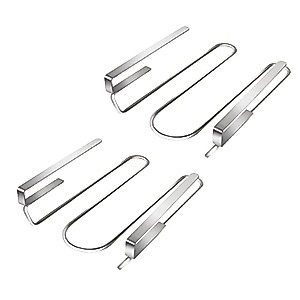 Tiilan Stemware Rack, Hanging Wine Glass Holder - Tool-Free, Stainless Steel, 2 Rows Under Cabinet Organizer for Kitchen, Bar, Pub - Silver, Pack of 2