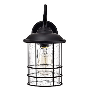 MICSIU 12 Inch Outdoor Wall Lantern 2 Pack, Textured Black Exterior Wall Sconce with Clear Seedy Glass, Waterproof Outside Porch Lights for House, Entryway, Home, Patio, Garage, Doorway