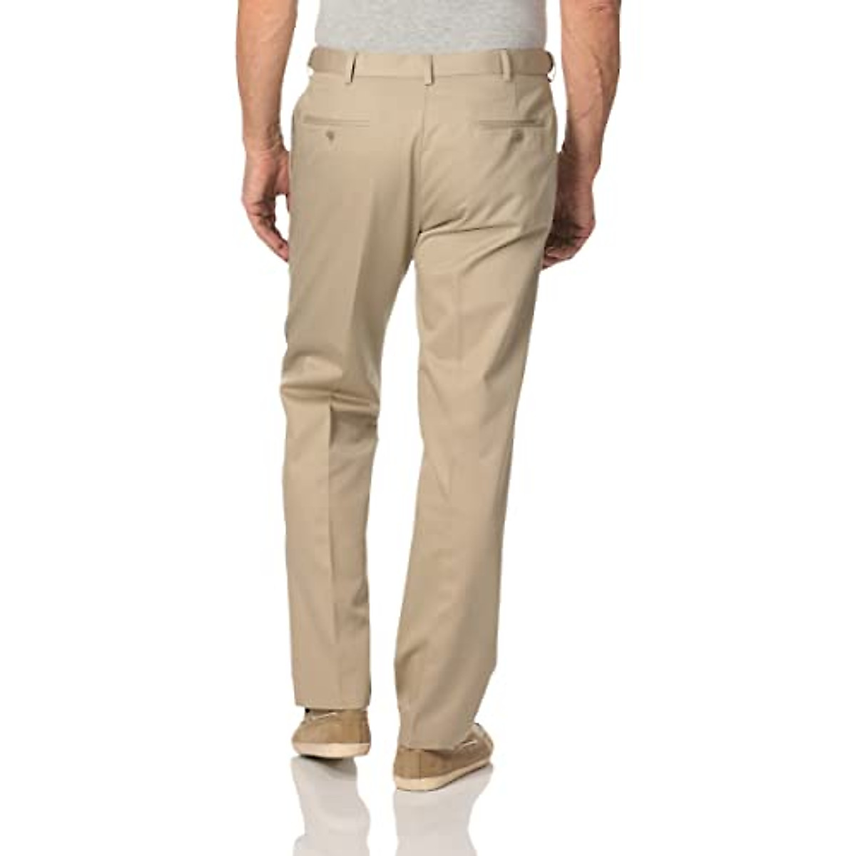 Haggar mens Work To Weekend Khaki Classic Fit No Iron Hidden Expandable Waistband Pleated Front Pant, Khaki, 38x32